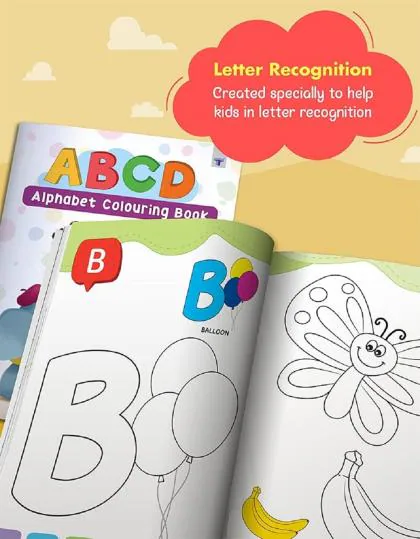 English Alphabet Writing, Drawing & Colouring Book For Kids | Set of 2 ...