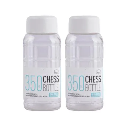 Lock & Lock Chess Plastic Water Bottle, 350ml, Transparent, Set of 2 ...