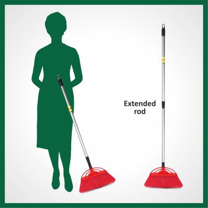 HIC Plastic Floor/Ceiling Brush Long and Soft bristles with Extendable ...