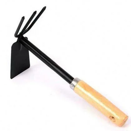 See Inside 2 in 1 Double Hoe Gardening Tool with Wooden Handle - JioMart