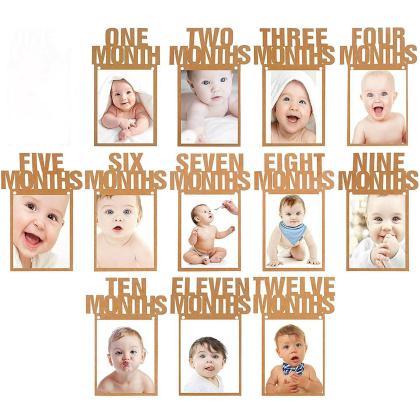 Hemito Multicolor 1St Birthday Baby Photo Banner,Monthly Milestone ...