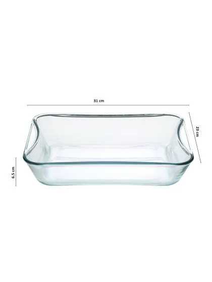 Borosil Borosilicate Glass Rectangular Roaster Dish Container, 2500 ML ...