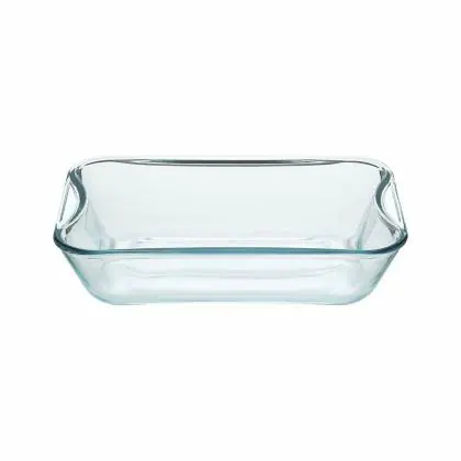 Borosil Borosilicate Glass Rectangular Roaster Dish Container, 2500 ML ...