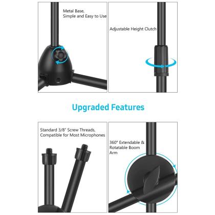 Kadence Mic Stand Heavy Duty Adjustable Dual Microphone Stand, Studio ...