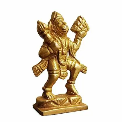 GURU JEE Brass Statue Hanuman Murti for Home Decor Pooja Mandir Small ...