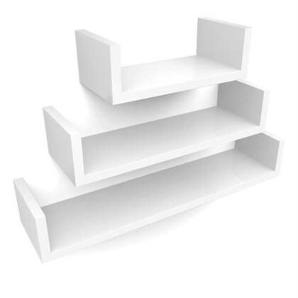 Amaze Shoppee White Engineered Wood Wall Shelves (Set Of 3) 43 x 10 x ...