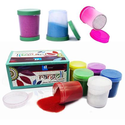 Rangoli Powder Colors Bottles 80gm Each with 3 Fillers Design Diwali ...