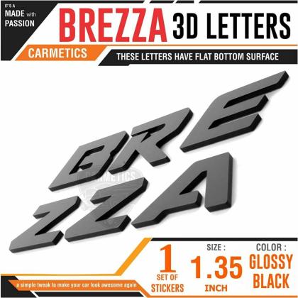 Carmetics Black Plastic 3D Letters Emblem Car Sticker For Brezza - JioMart
