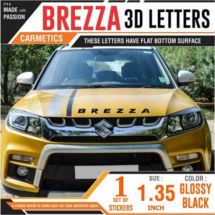 Carmetics Black Plastic 3D Letters Emblem Car Sticker For Brezza - JioMart
