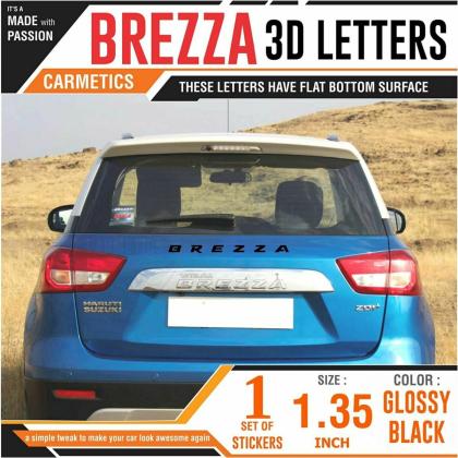 Carmetics Black Plastic 3D Letters Emblem Car Sticker For Brezza - JioMart