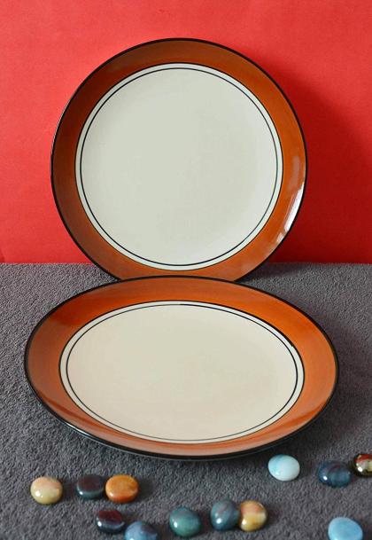 Renhomz Premium Ceramic Dinner Set Classic Brown , Dinner Plates , Set ...