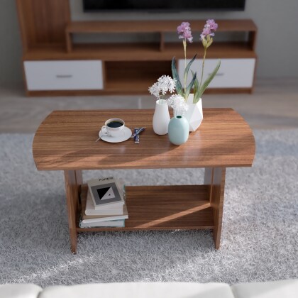 Neudot SLING Teak Engineered Wood Coffee Table - JioMart