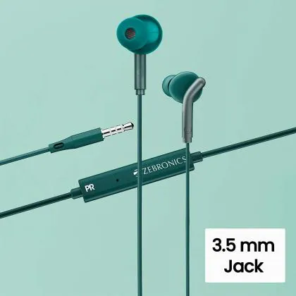 ZEBRONICS Bro in Ear Wired Earphones with Mic, 3.5mm Audio Jack, 10mm ...