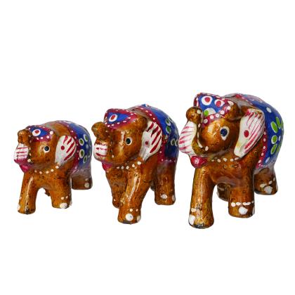 Dinine Craft Handicraft Handmade Set of 3 Gold Hathi for Home and Table ...
