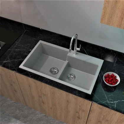 Carysil Original SCHOCK German Engineered Technology Quartz Tip Toe N 200 Double Bowl Kitchen ...