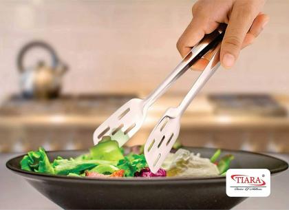 Tiara Kruti Stainless Steel Cake Tong Roti Chapati Chimta Chipya (Set ...