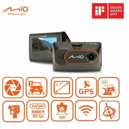 Mio 733 Dash Cam HD DVR with 130 Degree wide angle recorder, Integrated ...