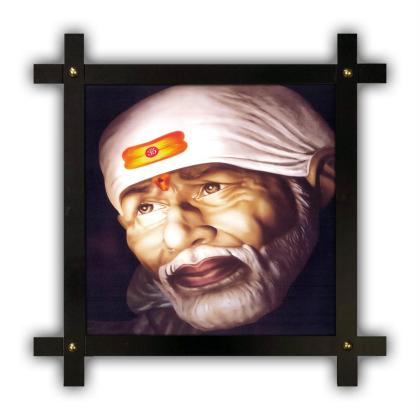 PnF Wood Cross Frame Hand-Crafted With Photo Of Sai Baba-11695, 10 X 14 ...