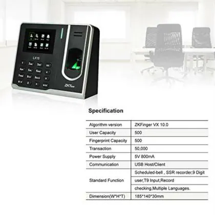 Zkteco Biometric Fingerprint Time And Attendance Device With Usb Excel ...