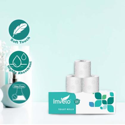 Imvelo 2ply Toilet Paper Roll | 9 Rolls - 180 Pulls Each Roll (1620 Pulls) | Virgin Paper | Soft ...