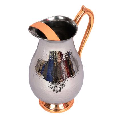 Indian Art Villa Stainless Steel Jug Pitcher InRoyal Hammered Design ...