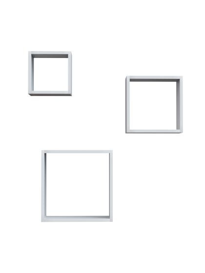 Home Sparkle White MDF Cube Wall Mounted Floating Shelves (Set of 3 ...