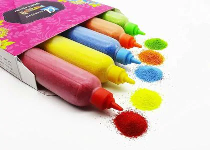 Pack of 10 Rangoli Kolam Powder Colors Bottles Design Creativity Diwali ...