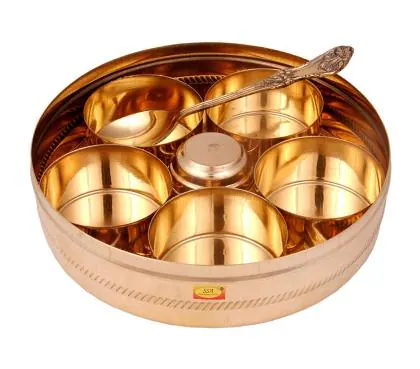 Shiv Shakti Arts Pure Brass Masala Dani(Spice) Box / Dabba / Organiser ...
