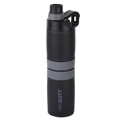 Probott Grey and Black Stainless Steel Sports Water Bottle 620 ml - JioMart