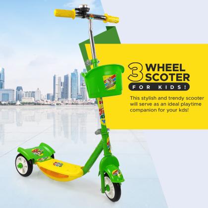 KIWI Kool Noddy Scooter for Kids 3+years (Capacity 25kg, Green) - JioMart