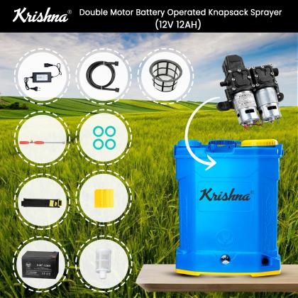 KRISHNA DOUBLE MOTOR BATTERY OPERATED KNAPSACK SPRAYER (12V 12AH) - JioMart