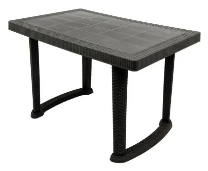 Esquire Trofi Plastic Dining Table-Black, 4 Seater, Cane Matte Surface ...