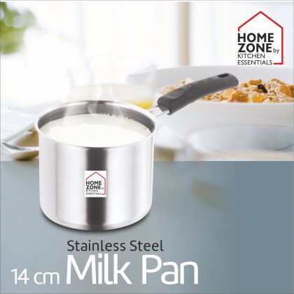 HOMEZONE-Stainless Steel Induction Bottom Milk Pan 14cm - JioMart