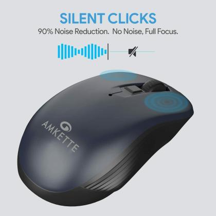 Amkette Hush Pro Pixel Blue Wireless Mouse with Adjustable DPI ...