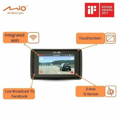 Mio 733 Dash Cam HD DVR with 130 Degree wide angle recorder, Integrated ...