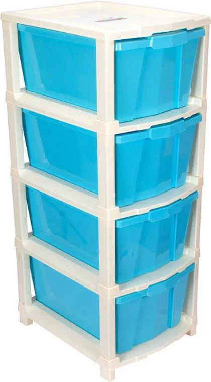 Joyful Free Standing Blue Plastic Chest of Drawers - JioMart