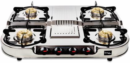 LivFlame Classis Stainless Steel Double Decker Steel Manual Gas Stove ...