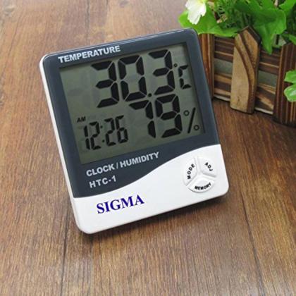 SIGMA Make Digital Temperature Humidity Time Display Meter with Alarm ...