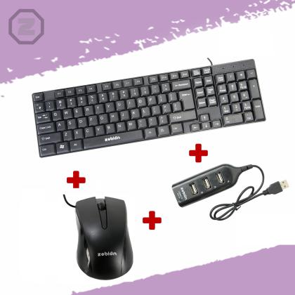 zebion K200+ Hunk + Pronto 101 Wired Keyboard , Mouse & USB HUB Combo ...