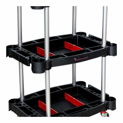 MAF THREE LAYER TROLLEY RED Table Stand with 3 Racks, Multipurpose Use ...