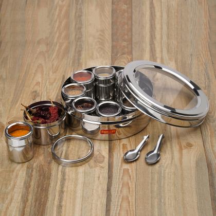 Sumeet 9 in 1 Stainless Steel Airtight Multi Masala Box/Organiser with ...