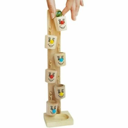 Channapatna Toys Wooden Marble Slider Toy (4 Marbles) | Smiling Cartoon ...