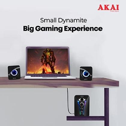 Akai Zest MS2222 22W 2.1 Channel Wired Gaming Speaker with Subwoofer ...