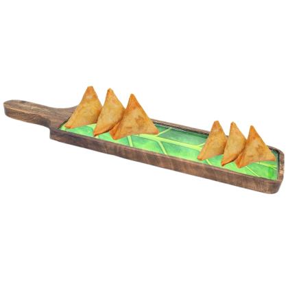 Pb Papyrusbolsys Wood Serving Bat Shapped Platter Tray Printed Design ...