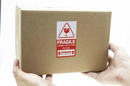 Blackdreams Red, White Fragile Handle With Care Keep Dry Upward Sticker ...