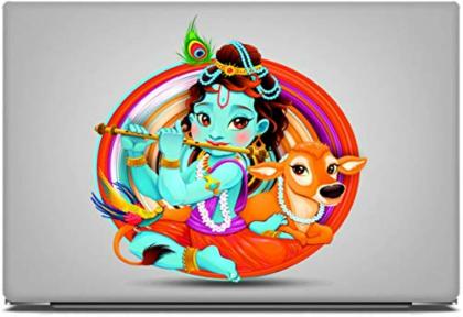 Divinedesigns Multicolor Vinyl Shree Krishna Laptop Sticker - JioMart