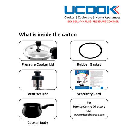 UCOOK Big Belly-O-Twin Black Hard Anodised Induction Base Outer lid ...