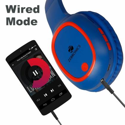 ZEBRONICS Zeb-Thunder Bluetooth Wireless Over Ear Headphone. (Blue+Red ...