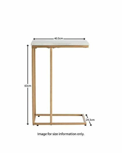AVA DESIGNS Grey And White Metal C Shape Table (40. 6 x 24. 1 CM) - JioMart