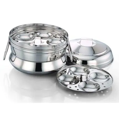 Subaa Abhimanyu Stainless Steel Idly Panai/Steamer/Maker with 3 Idly ...
